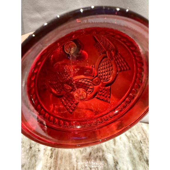 Accents | Vintage Avon Cape Cod 1979 Ruby Red Glass Bell Embossed Koi ...